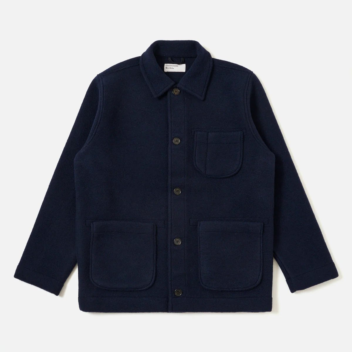 Buy online Universal Works Field Jacket Techno Melton Plain Navy ...